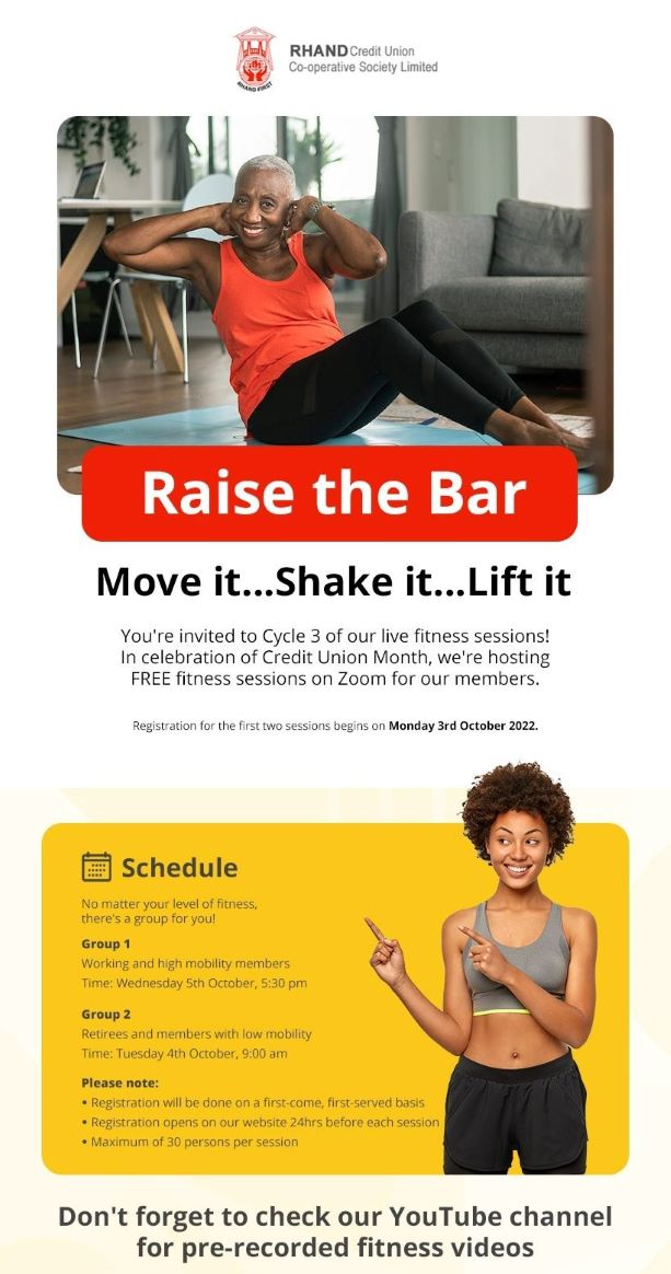 RAISE THE BAR - "Move it...Shake it...Lift it!" - RHAND Credit Union